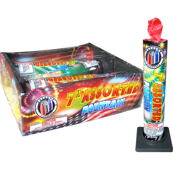 7" ASSORTED FOUNTAIN - Item # SP-HN89 – Liberty Fireworks