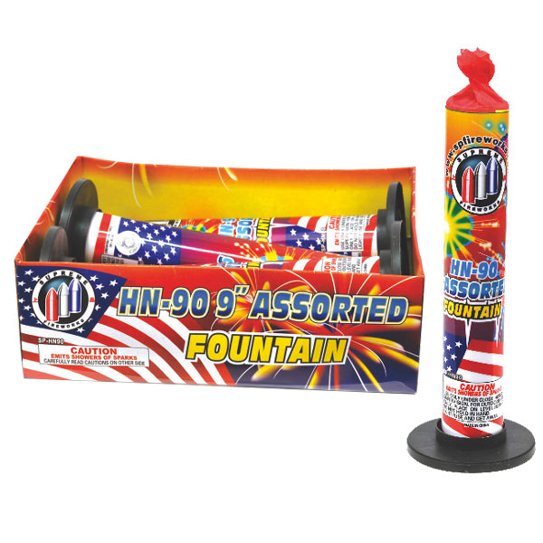 9" ASSORTED FOUNTAIN - Item # SP-HN90 – Liberty Fireworks